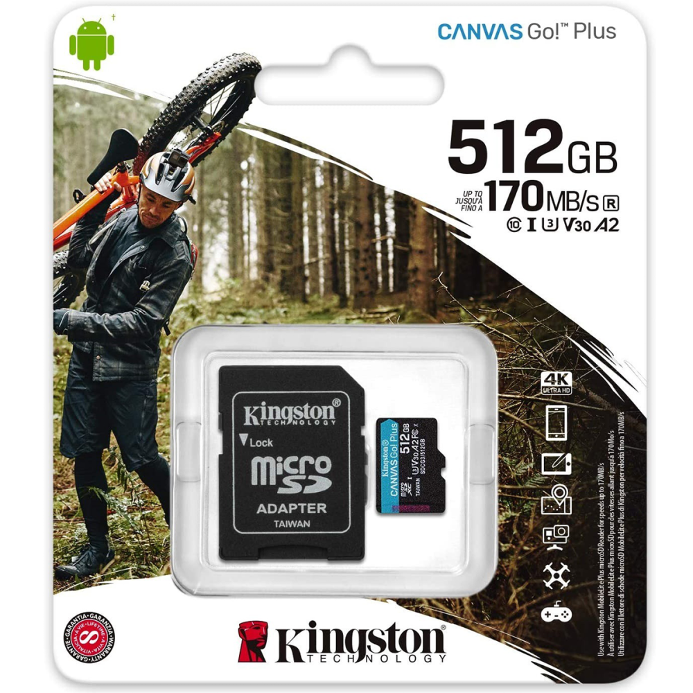 Kingston MicroSD 512GB CanvaGoPlus 170mb/s - fonTELe